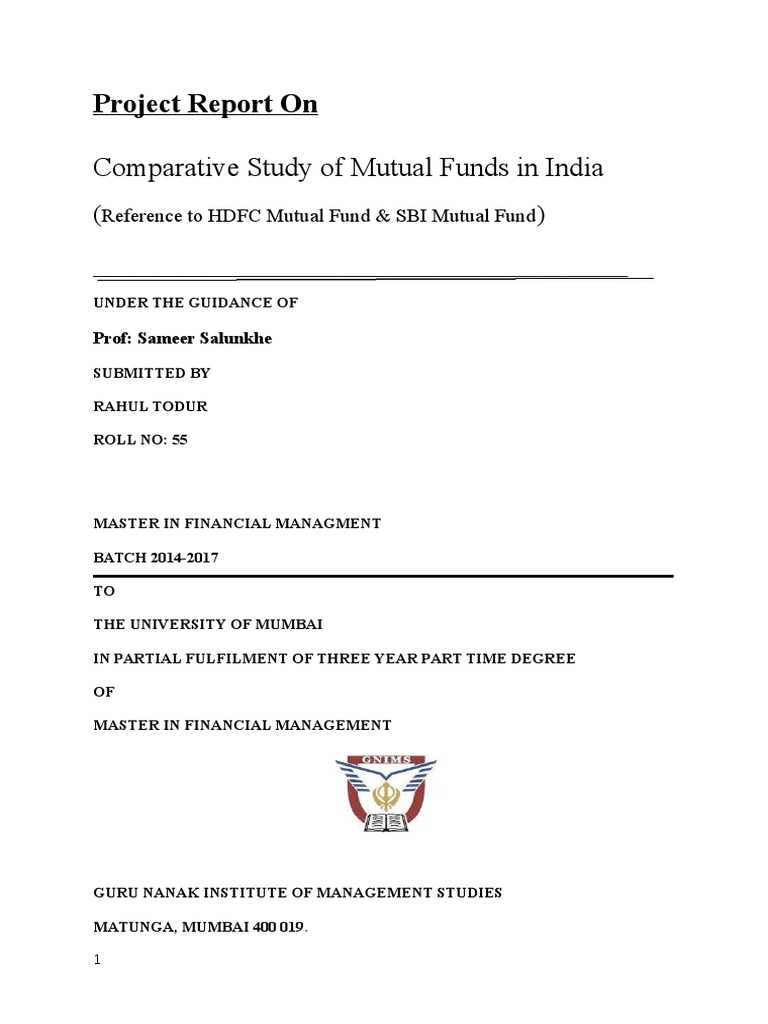 Comparative Study of HDFC & SBI Mutual Funds | PDF | Investment Fund ...
