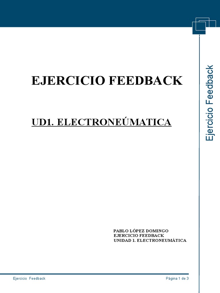 Ejercicio Feedback Ud1 Electroneumatica | PDF | Realimentación | Presión