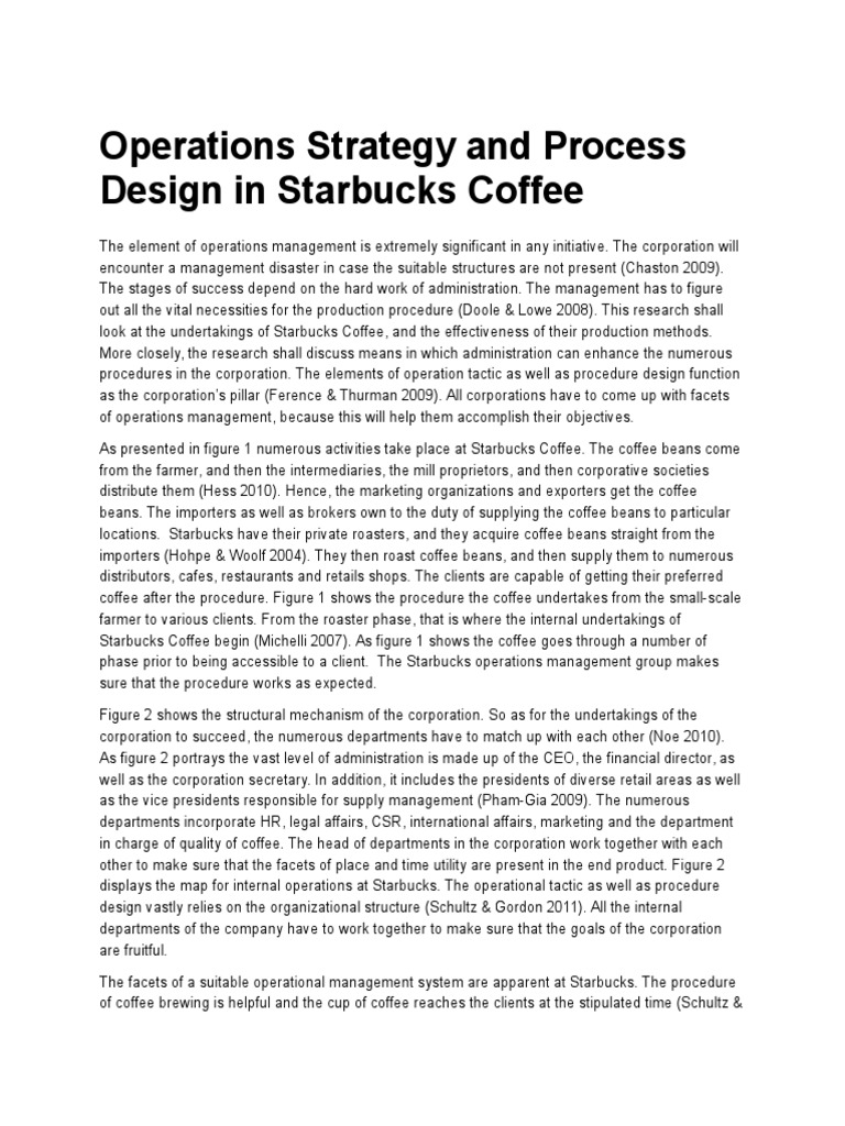Operations Strategy and Process Design in Starbucks Coffee | PDF ...
