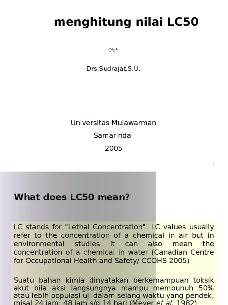 Kuliah 6 Menghitung Nilai LC50 | PDF
