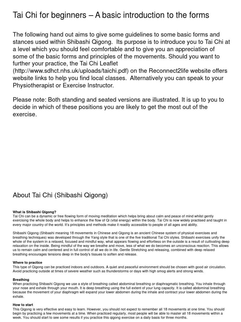 Tai Chi Exercises | PDF | Tai Chi | Qi
