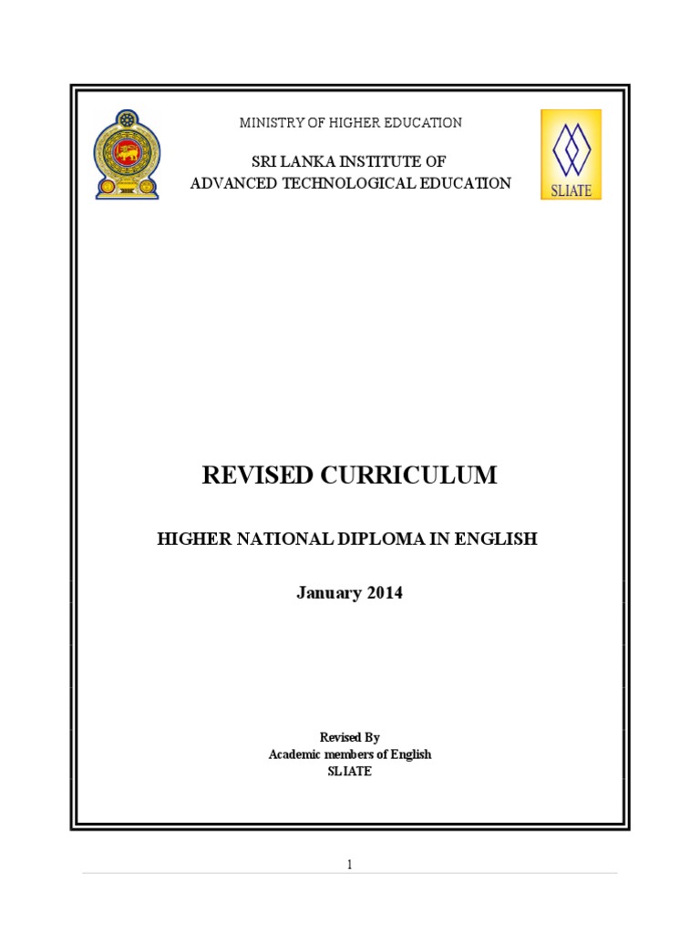 HND in English Cu - Syllabus Revision in 2014 | PDF | Course Credit ...