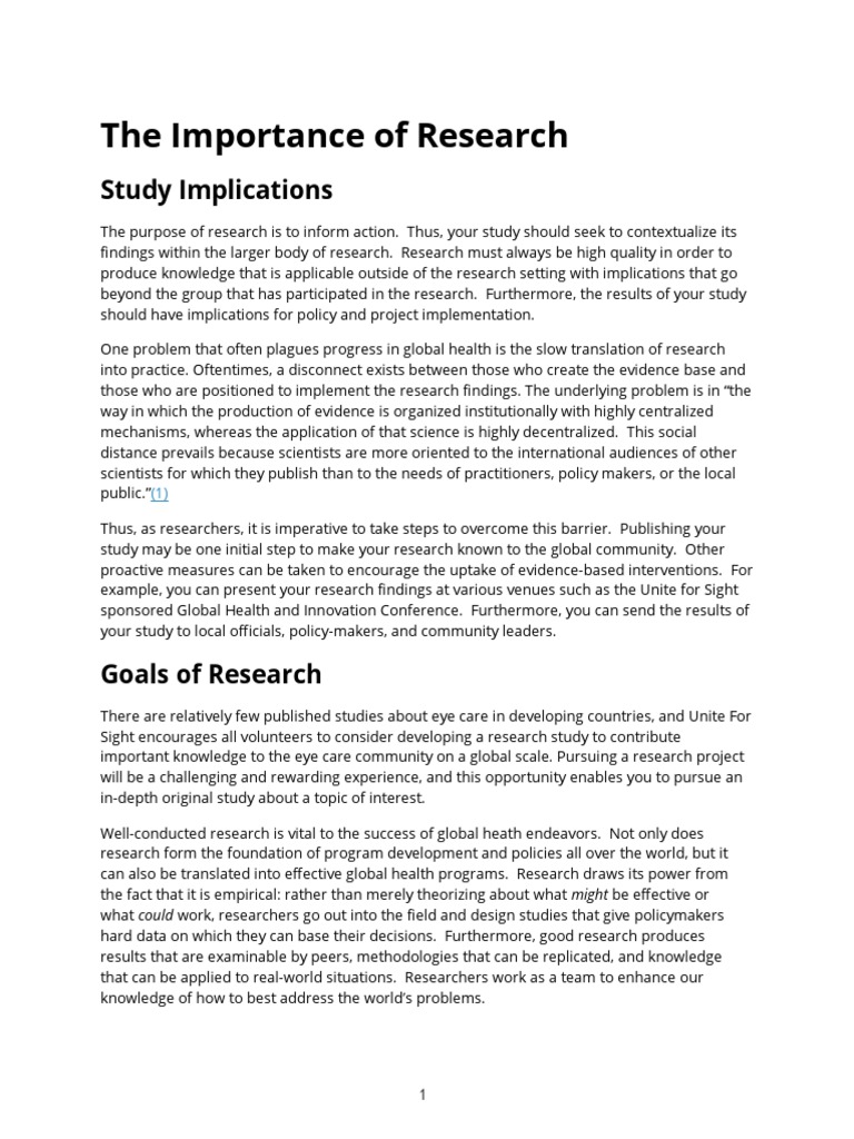 Importance of Research | PDF