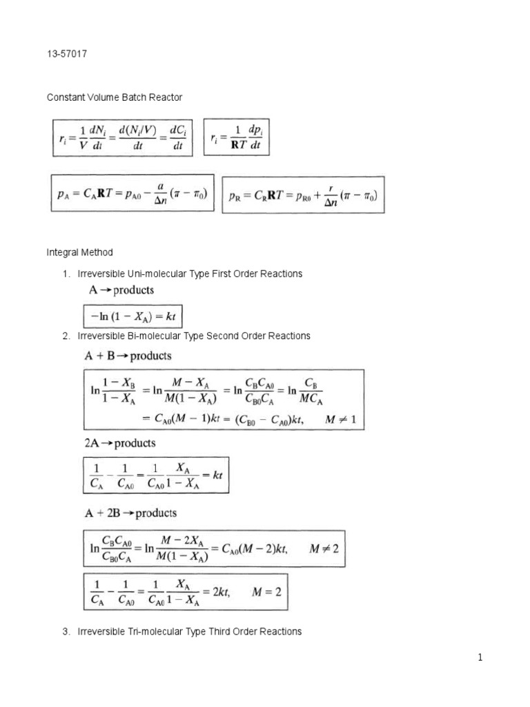 Batch Kinetics | PDF