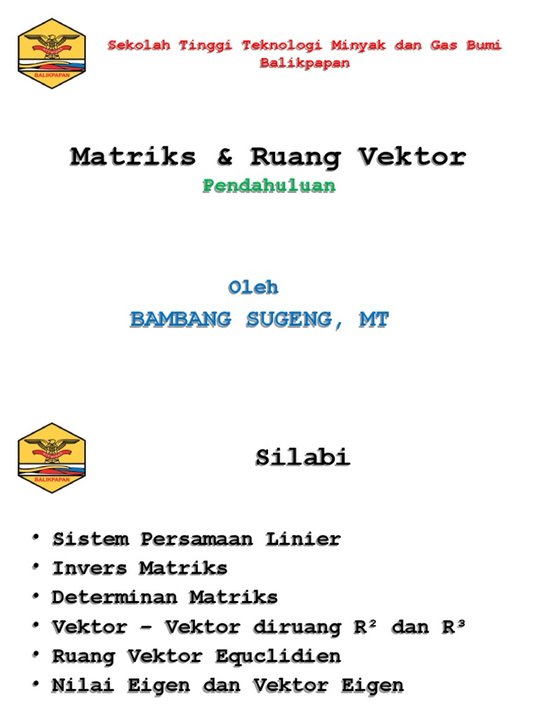 Matriks & Ruang Vektor 1 | PDF