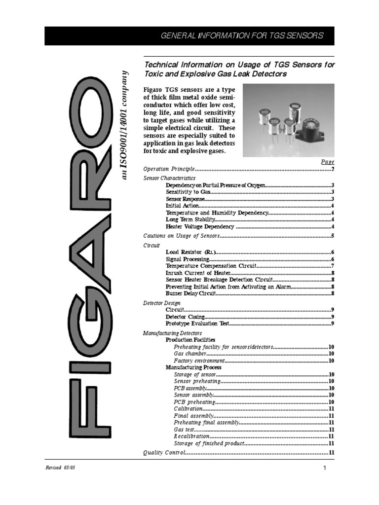 Tgs | PDF | Gases | Sensor