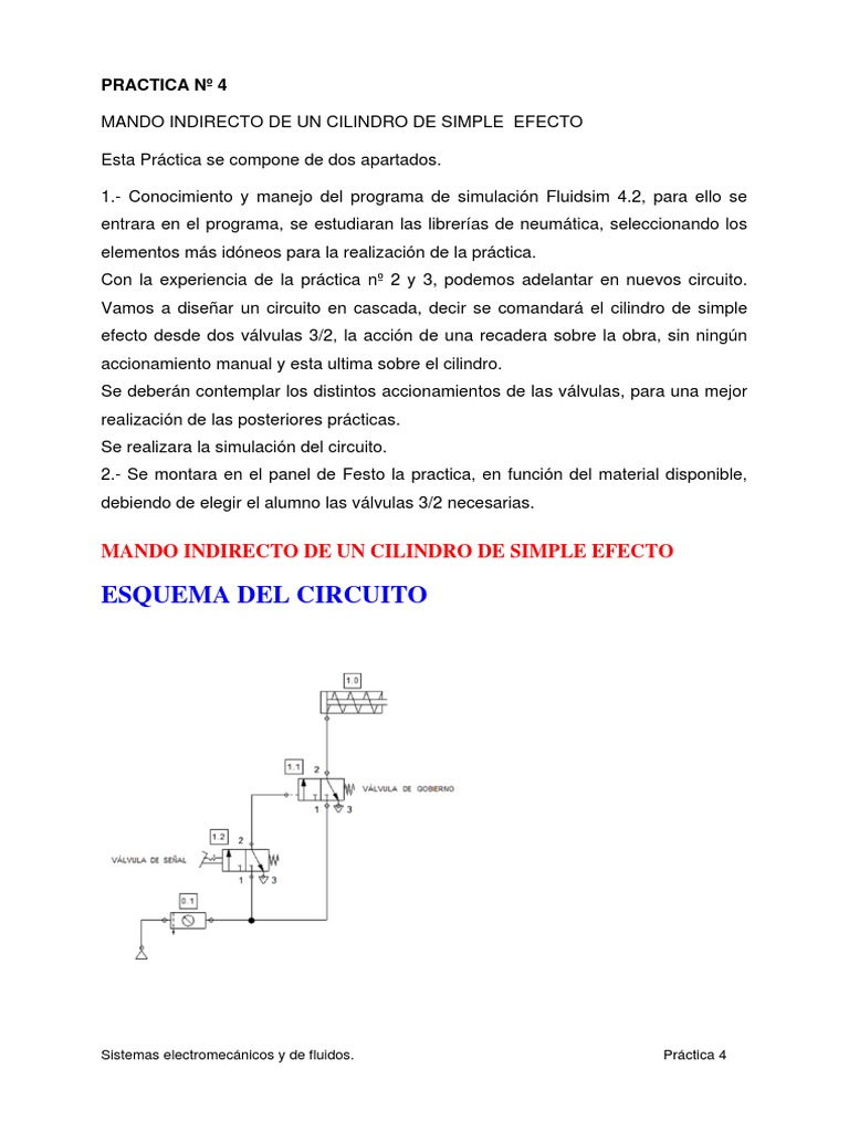 Pr4-Mando Indirecto de Un Cilindro de Simple Efecto | PDF