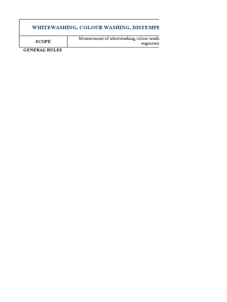 Whitewashing, Colour Washing, Distempering and Other Finishes | PDF