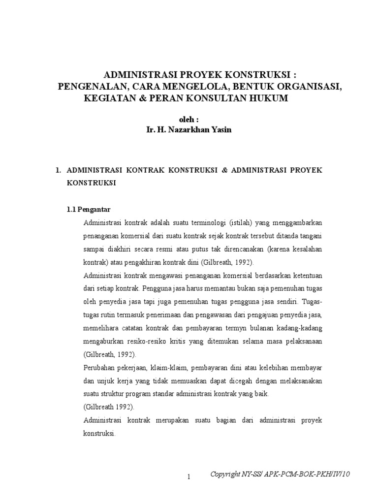 Administrasi Proyek Konstruksi Pengenalan Cara Mengelola Bentuk ...