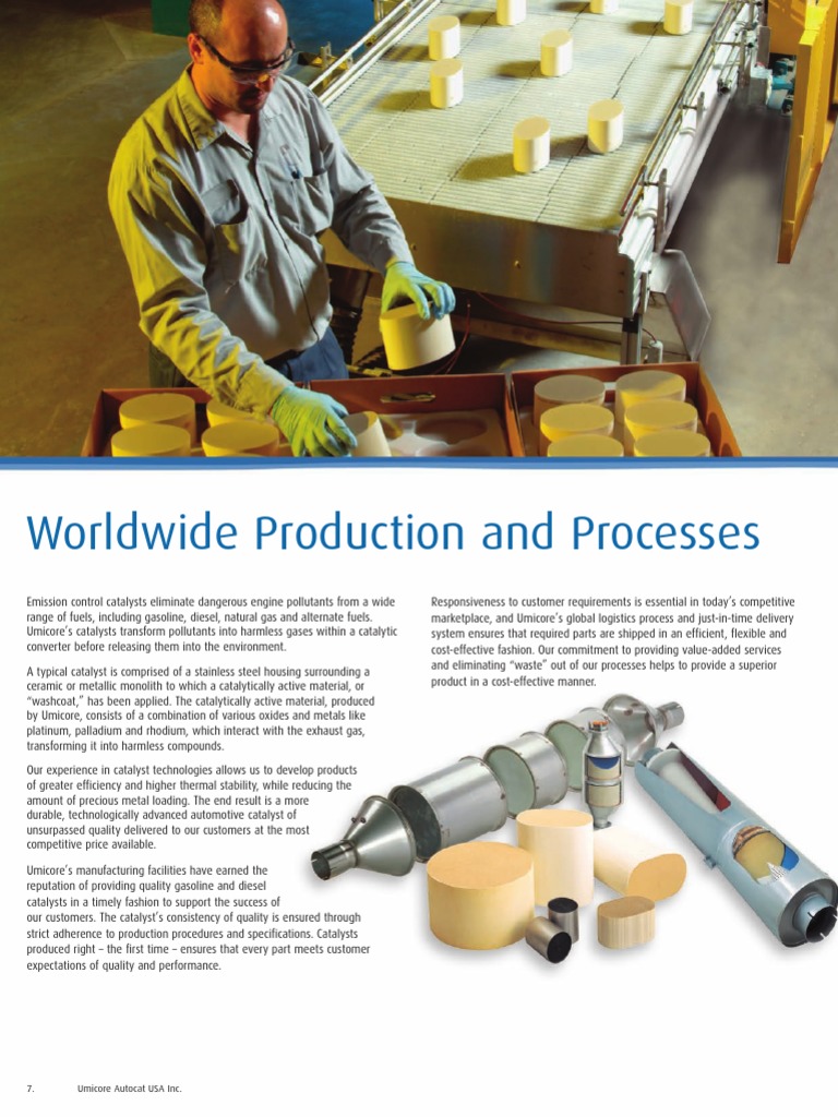 Worldwide Production and Processes: 7. Umicore Autocat USA Inc | PDF