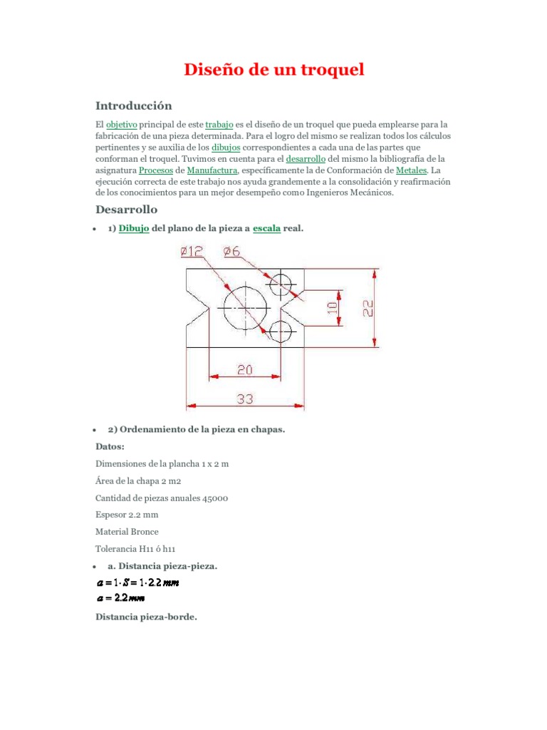 Diseño de Un Troquel | PDF | Acero | Naturaleza