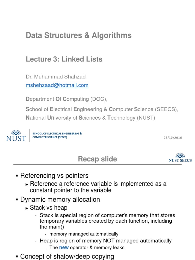 Linked Lists Download Free Pdf Array Data Structure Pointer Computer Programming 