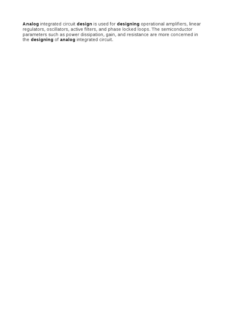 Analog Integrated Circuit Design Overview | PDF | Science & Mathematics ...