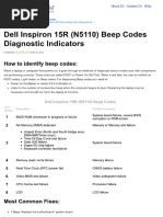 Tabela de Beeps Todos Modelos Notebook Dell | PDF | BIOS | Armazenamento de dados de computador