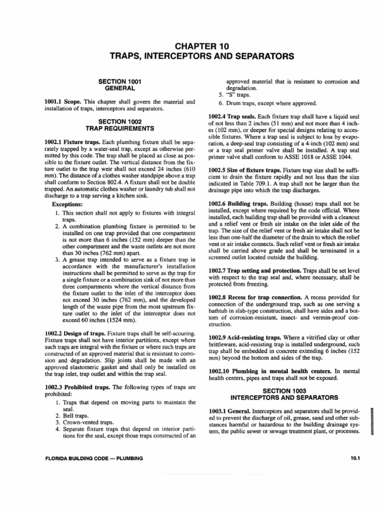 Chapter 10 - Traps - Interceptors and Separators | PDF | Dishwasher ...