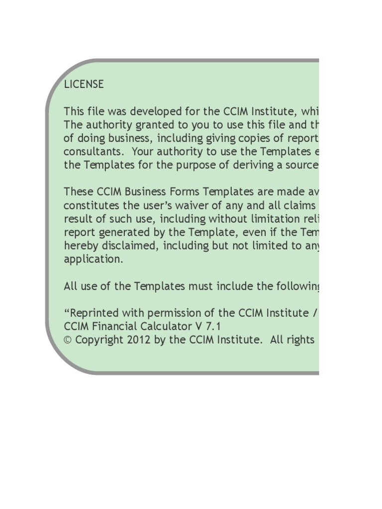 CCIM Financial Calculator V 7 1 | PDF | Net Present Value | Internal ...