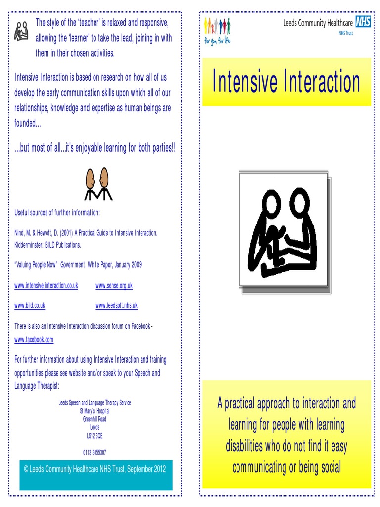 082 Intensive Interaction Leaflet | PDF | Communication | Learning