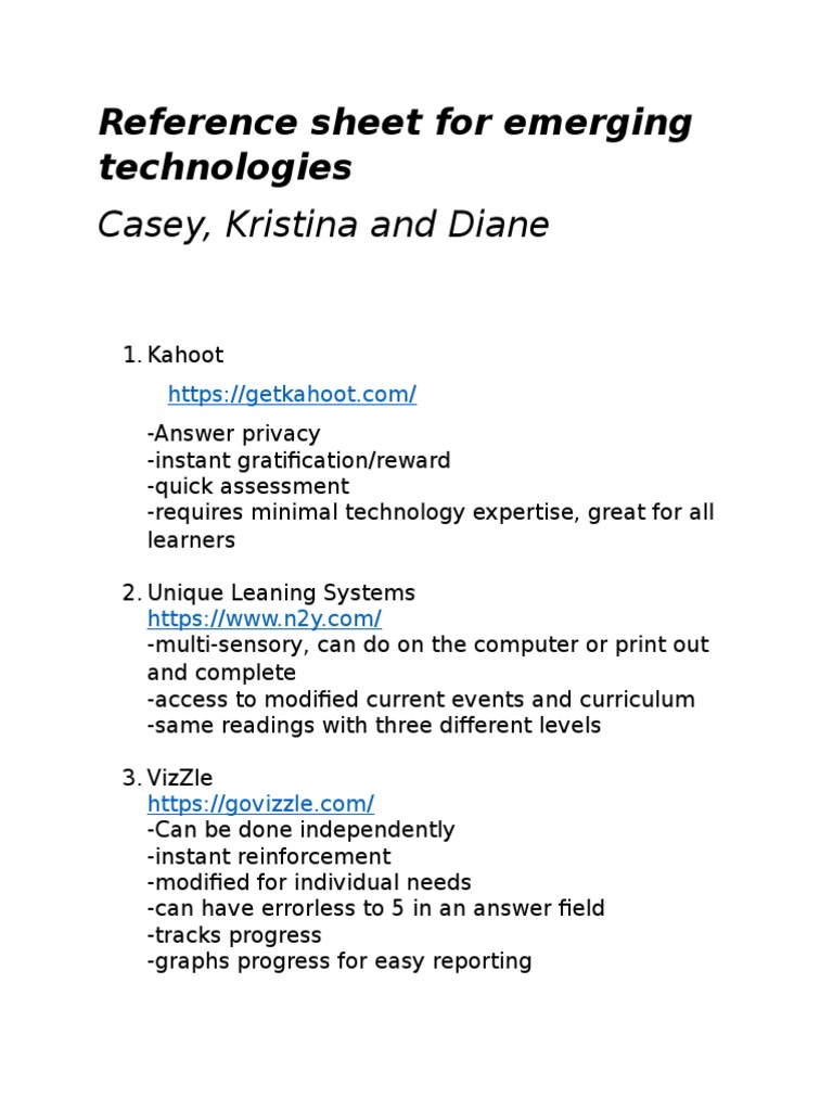 Emerging Technology Handout | PDF
