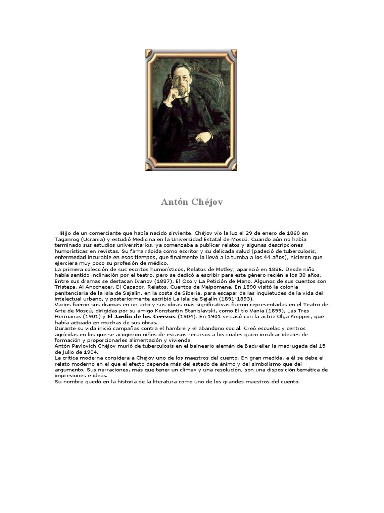 Biografía y cuentos de Antón Chéjov | PDF | Anton Chekhov