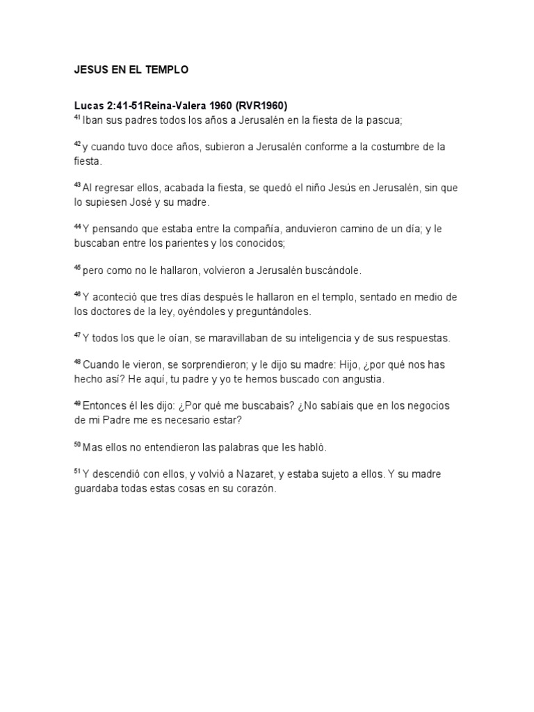 Jesus en El Templo | PDF | Jesús | Jacob
