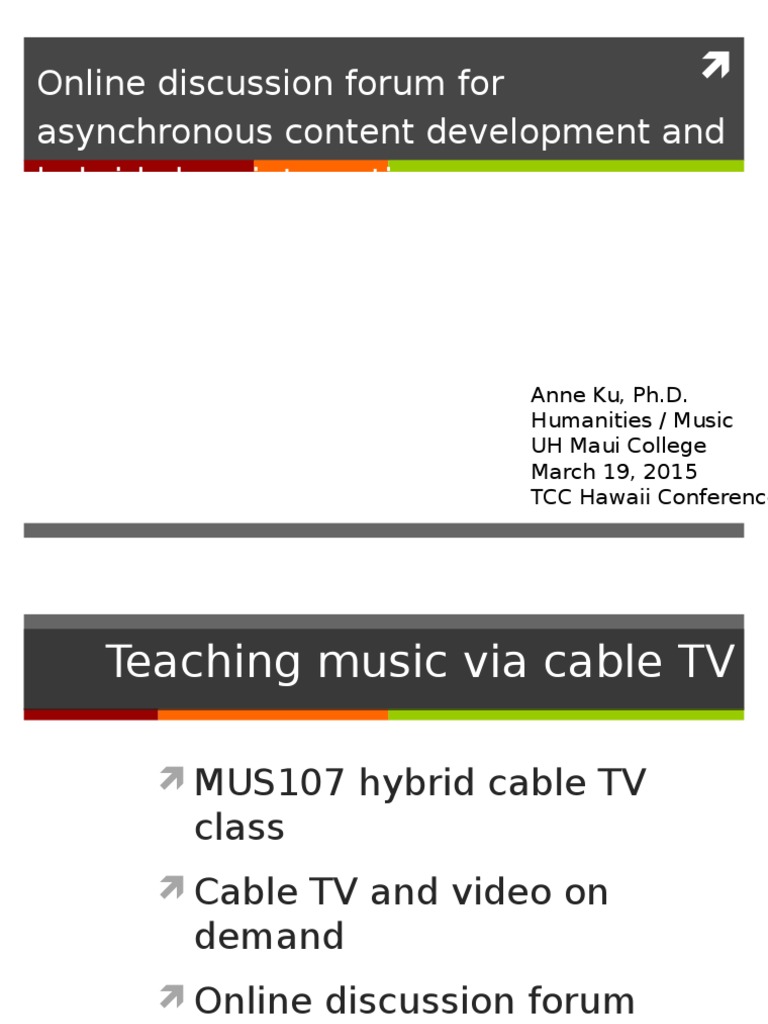 Online Discussion Forum For Asynchronous Content Development and Hybrid ...