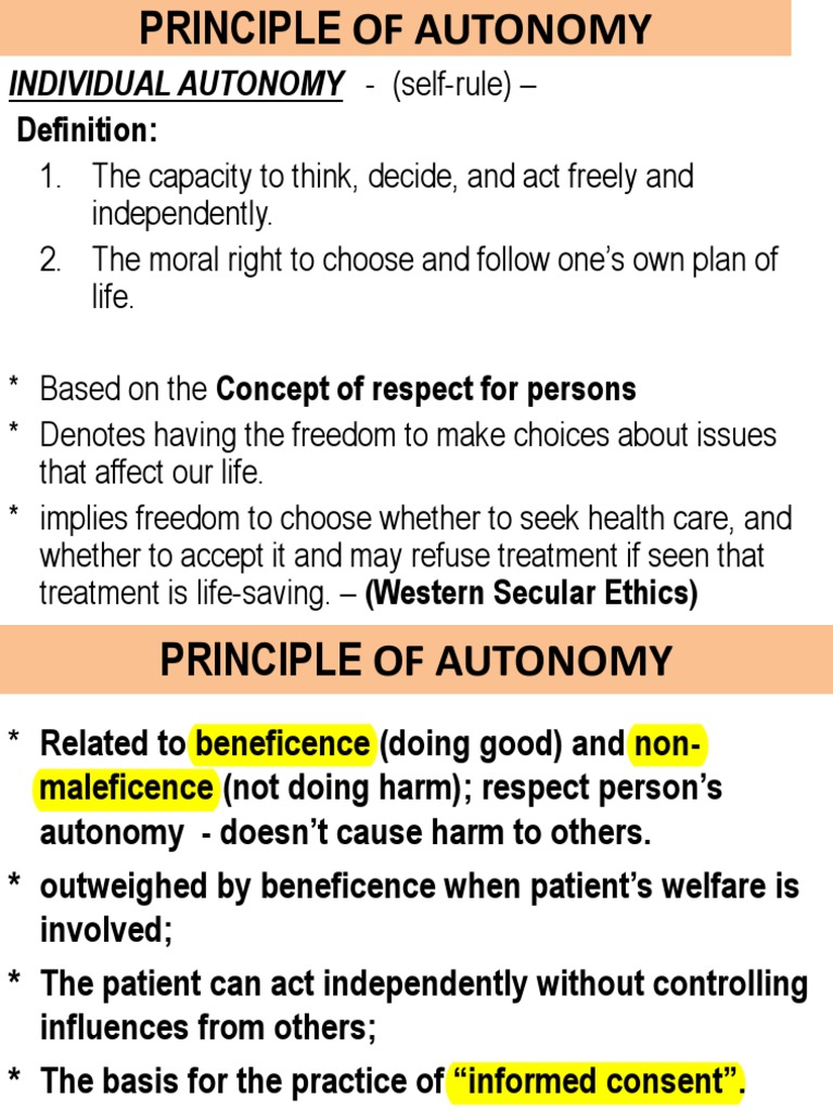 Basic Bioethical Principles-2 | Autonomy | Pareto Efficiency