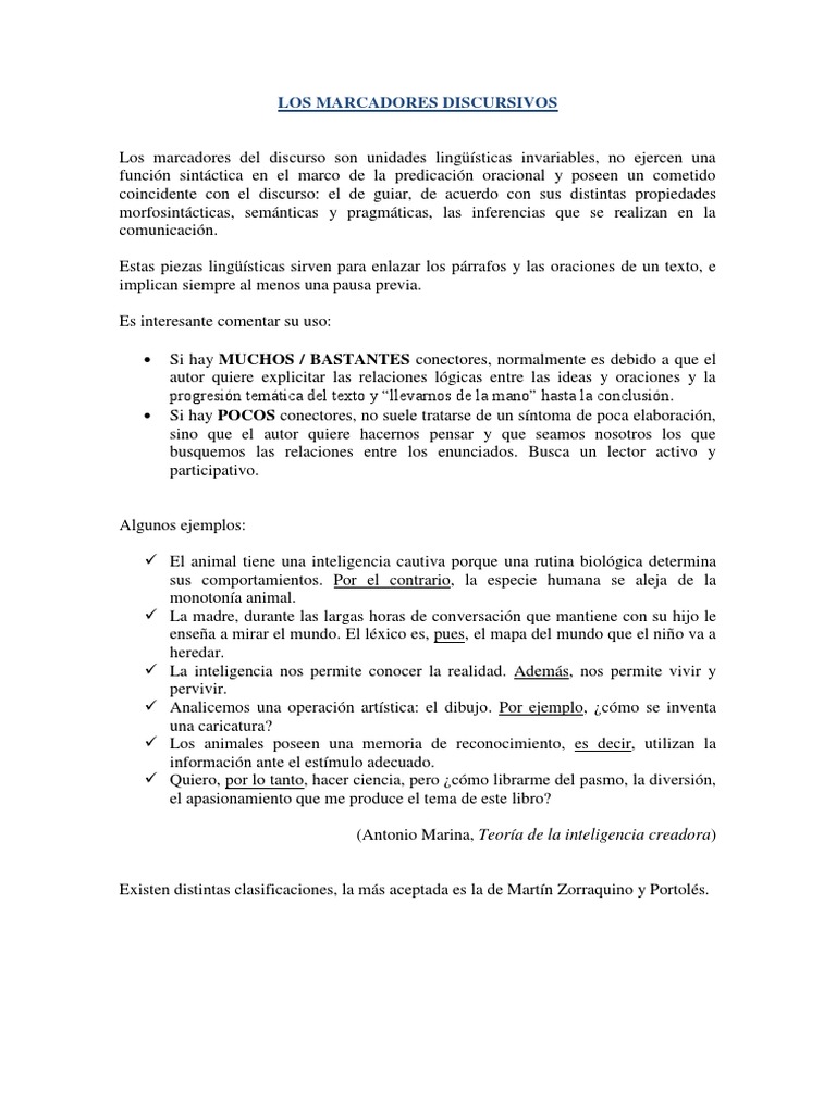 Marcadores Discursivos | PDF | Certeza | Oración (Lingüística)