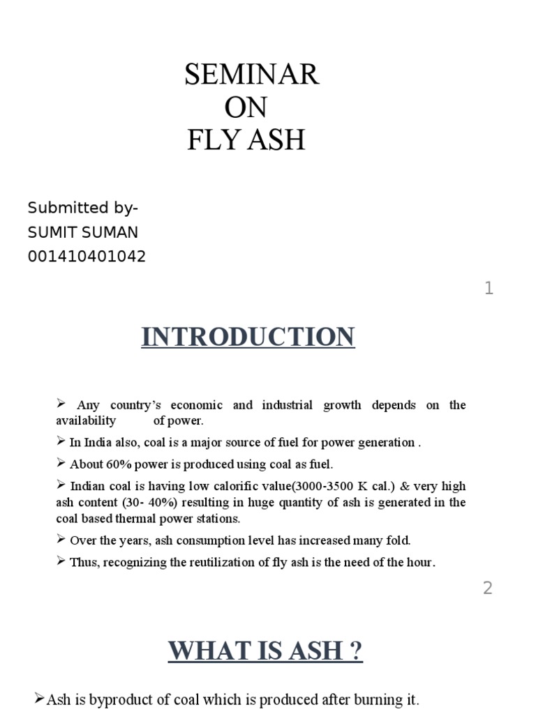 On Fly Ash by Sumit Suman | PDF | Fly Ash | Concrete