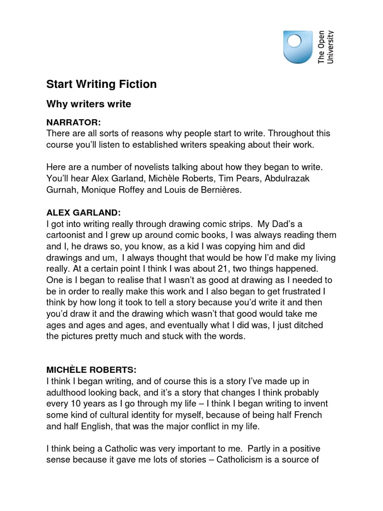 Start Writing Fiction: Why Writers Write | PDF