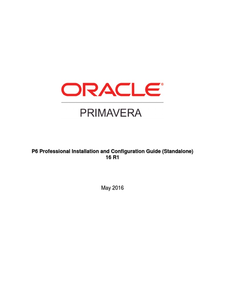 P6 Pro Install Config Standalone Oracle Database