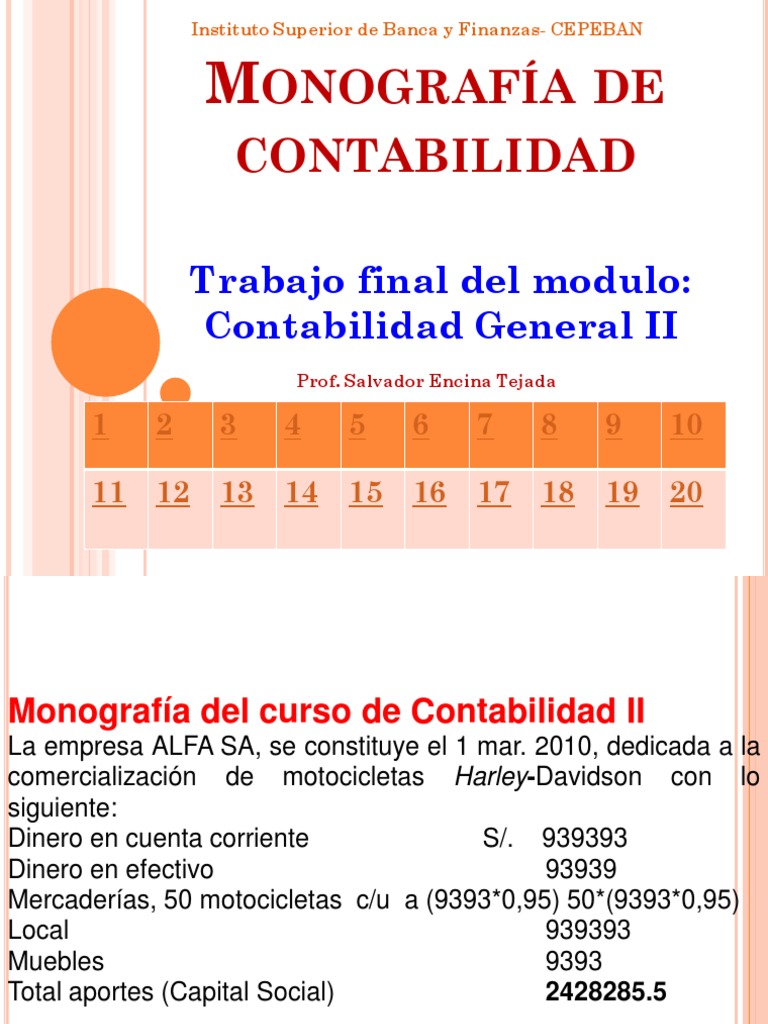 Monografía de Contabilidad General II | Cheque | Contabilidad