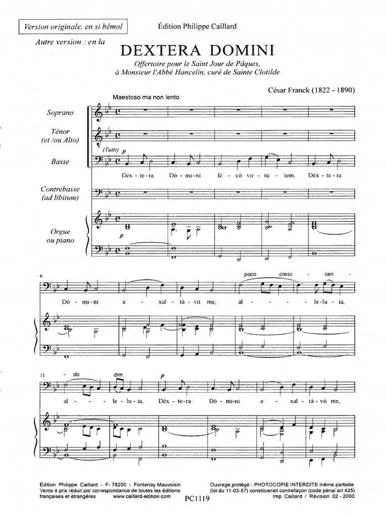 Dextera Domini - Cesar FRANCK (1822-1890) - 16p - O1 | PDF ...