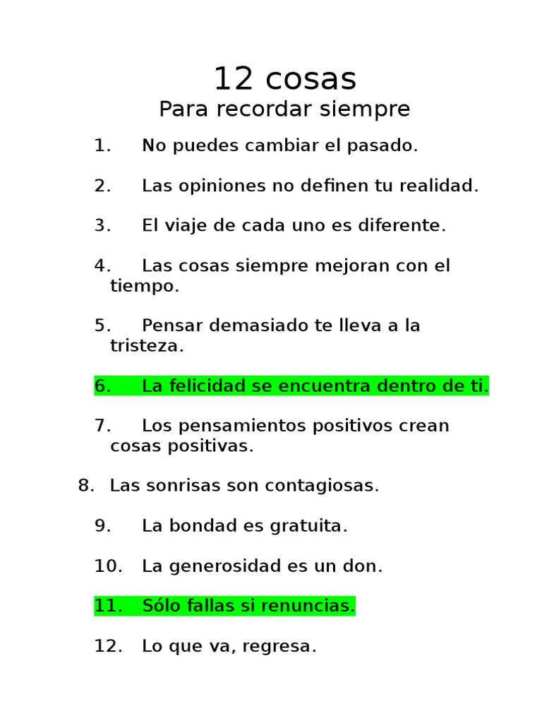 12 Cosas | PDF