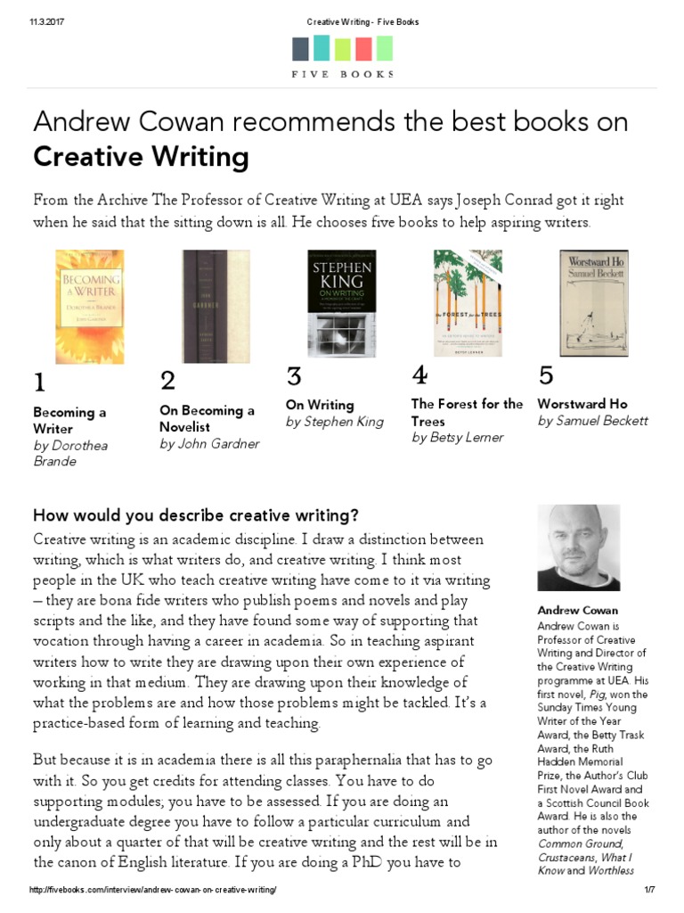 Creative Writing - Five Books | PDF | Creative Writing | Novelists