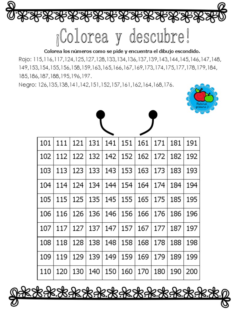 Colorea y Descubre 101 Al 200
