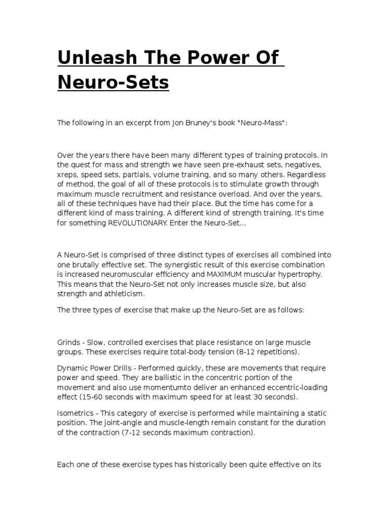 Neuro-Mass Jon Bruney | PDF | Strength Training | Muscle Hypertrophy