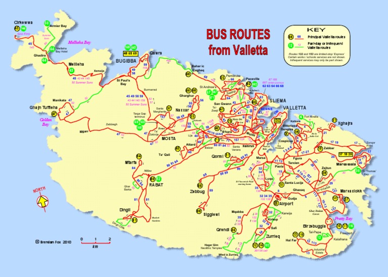 Bus Routes From Valletta: Mellieha Bay | PDF | Malta | Public Transport
