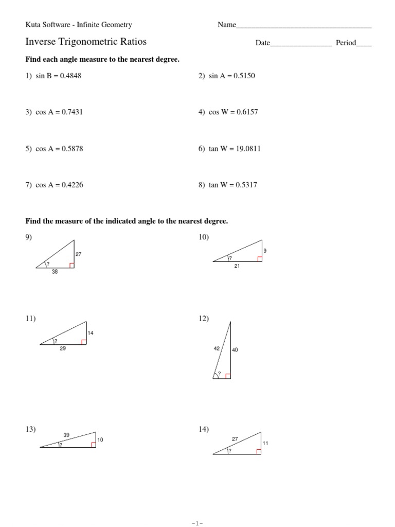 9 Inverse Trigonometric Ratios Pdf Pdf Trigonometric Functions Sine