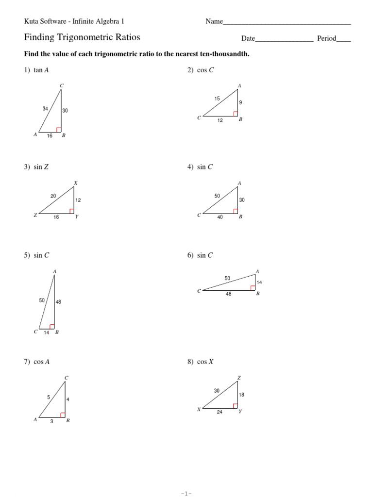 Finding Trigonometric Ratios PDF | PDF | Trigonometric Functions | Sine