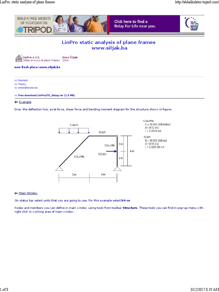 Lin Pro Help | PDF | Deformation (Mechanics) | Menu (Computing)