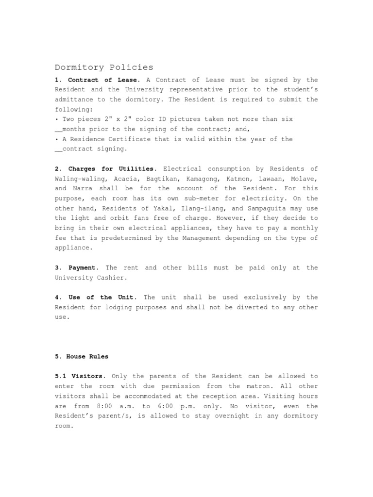 Dormitory Regulations | Dormitory | Kitchen