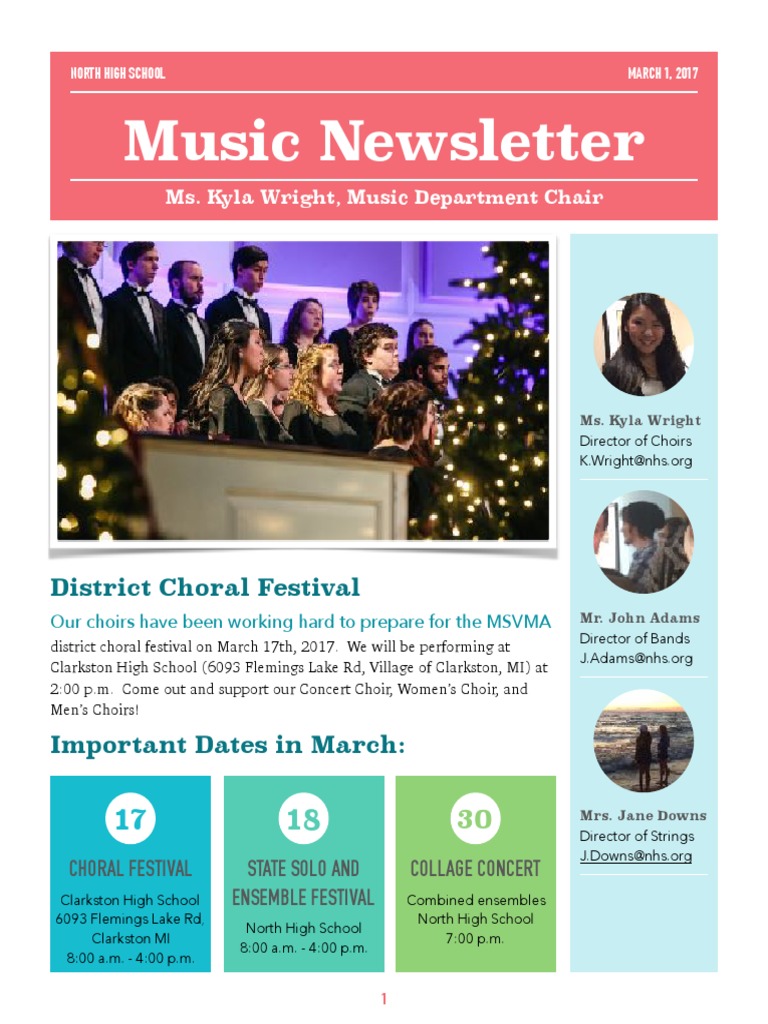 Choral Newsletter P | Download Free PDF | Choir | Music Organizations