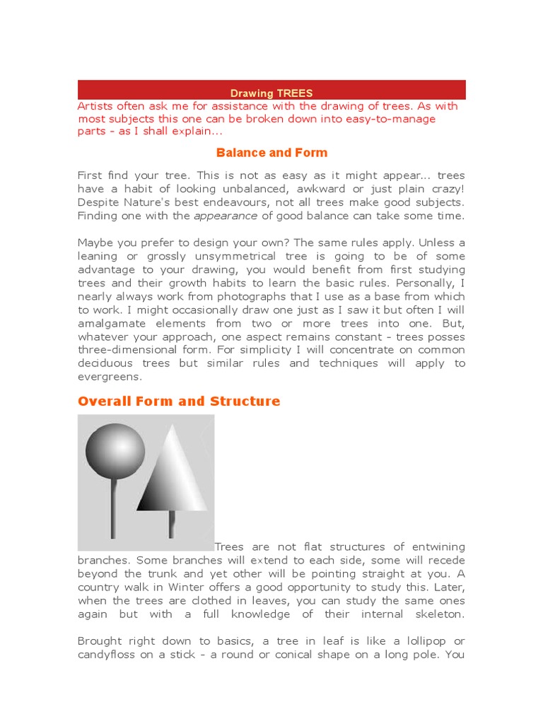 Drawing Trees - Mike Sibley | PDF | Shadow | Trees