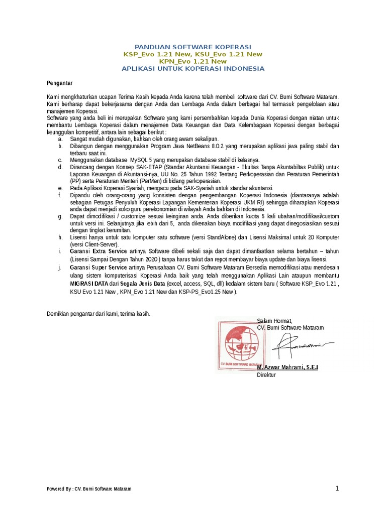 Panduan Software Koperasi | PDF