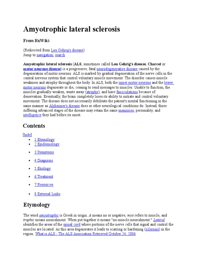 Amyotrophic Lateral Sclerosis | PDF | Amyotrophic Lateral Sclerosis ...