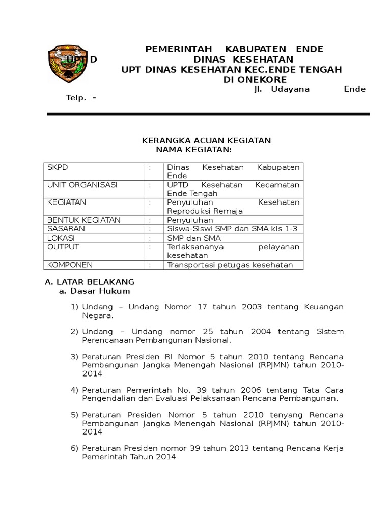 Contoh Laporan Tor | PDF
