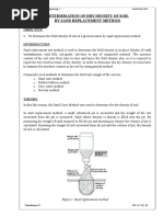 lab report soil sand replacement method.docx | Density | Soil