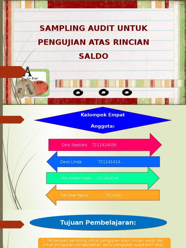 Kelompok 4. Sampling Audit Untuk Pengujian Atas Rincian Saldo | PDF