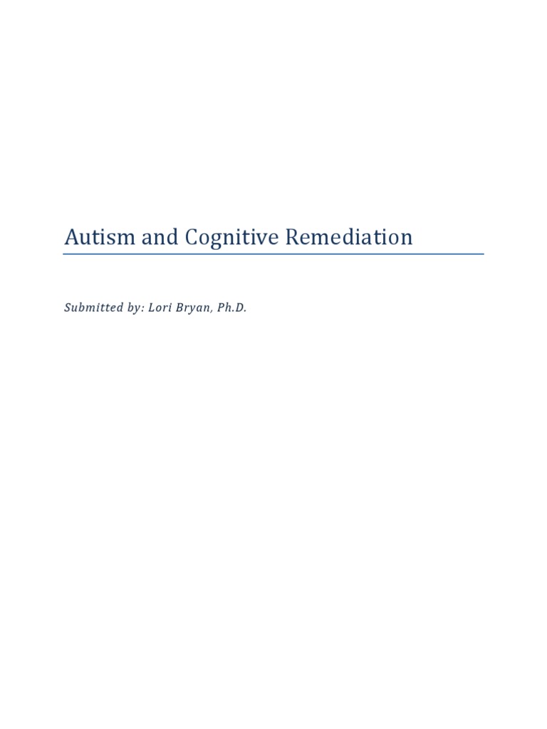 Autism and Cognitive Remediation Insights | PDF | Autism | Working Memory