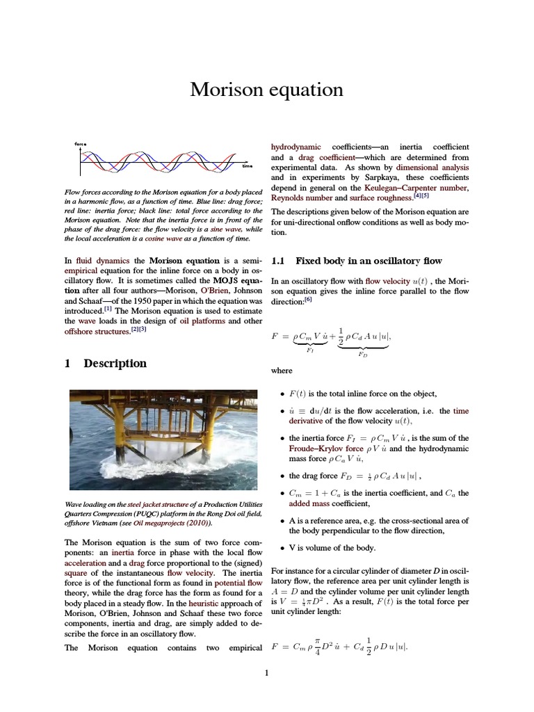 Morison Equation | PDF | Soft Matter | Continuum Mechanics